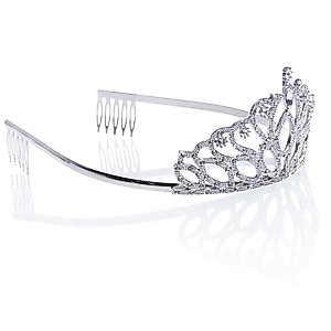 Taylor Molded Tiara, 2.5 Inches, Woman's Crown, Prom Tiara, Homecoming, Silver Wedding Tiaras and Crowns for Women, Bride Royal Queen Headband, Princess, Quinceanera, Headpieces for Birthday
