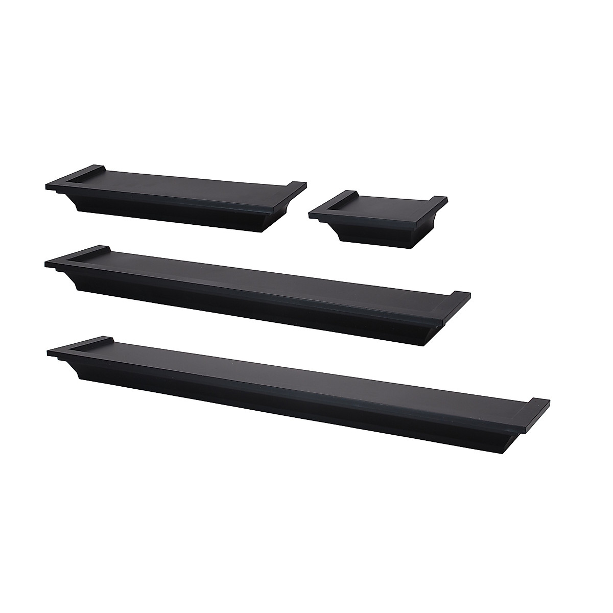 Kiera Grace Classic Multi Length Shelves, Black, Set of 4
