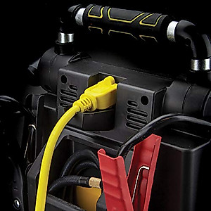 STANLEY J5C09D Digital Portable Power Station Jump Starter: 1200 Peak/600 Instant Amps, 120 PSI Air Compressor, 3.1A USB Ports, Battery Clamps