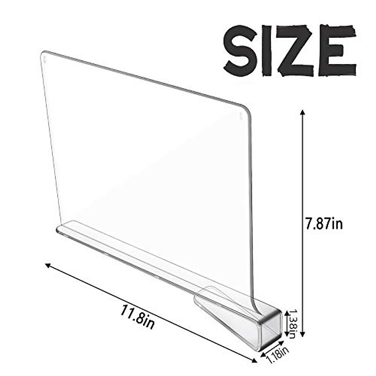 Hmdivor Clear Acrylic Shelf Dividers, Closets Shelf and Closet Separator for Organization in Bedroom, Kitchen and Office Shelves (6 Pack)