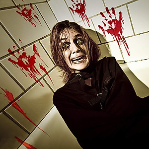 Halloween Party Decorations Zombie Vampire Halloween Party Decor Bloody Hand Footprints Window Wall Decals Zombie Vampire Party Supplies Decorations for Kids Party Floor Sticker Clings