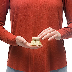 REDECKER Tampico Replacement Head for Dish Brush - Set of 2, 2-inch - Made in Germany - Tampico Fiber & Untreated Beechwood Handle - Replacement Head for Redecker Dish Brush