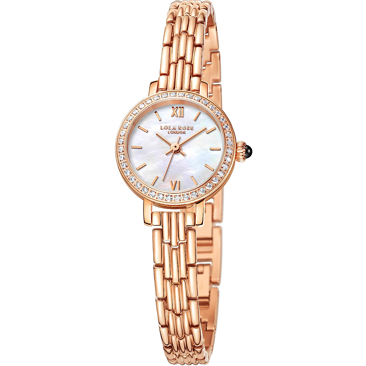 Lola Rose Elegant Women's Dress Watch with Genuine Gemstone, Ladies Multicolor Stainless Steel Bracelet Watch, Classic Gift for Women