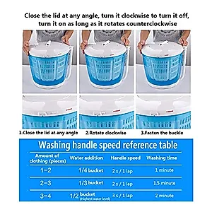 Portable Manual Non-Electric Washing Machine and Clothes Spin Dryer, Crank Handle Counter Top Washer/Dryer for Camping, RV's,Apartments