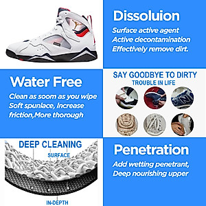 BIGBIGRIVER Shoe wipes 2 Pack 60 Pcs Sneaker Wipes Cleaner Quick Wipes Travel Portable Removes Dirt, Stains