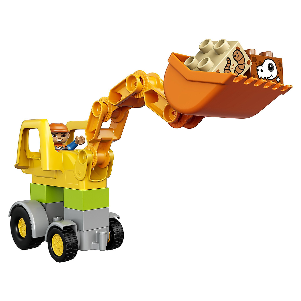 LEGO DUPLO Town Backhoe Loader 10811, Preschool, Pre-Kindergarten Large Building Block Toys for Toddlers