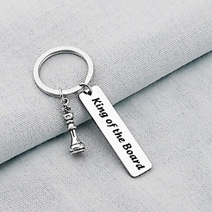 POTIY Chess Gift King of The Board Game Keychain Chess Keychain for Chess Player Chess Lover Chess Master (King)