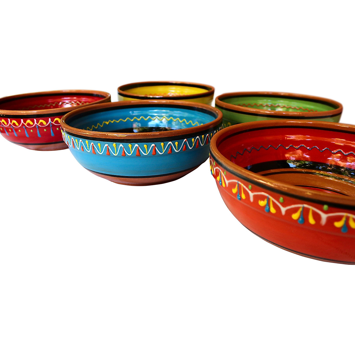 Cactus Canyon Ceramics Spanish Terracotta Deep Serving Dish, Blue