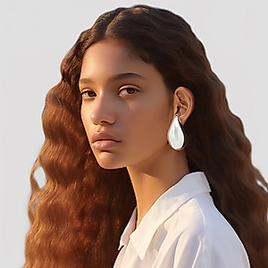 Tear Drop Earring Dupes Extra Large, Trendy Chunky Gold Hoop Earrings For Women Sensitive Ears Hypoallergenic Trendy Waterdrop Jewelry Gift (large silver)