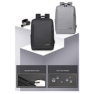 Slim Laptop Backpack Business Travel Durable Laptops Backpack with USB Charging Port College School Computer Bag for Women & Men Fits 15.6 Inch Laptop and Notebook Black