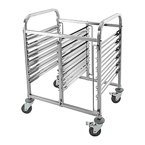 Bun Pan Rack, 6 Tiers Commercial Cooling Storage Rack Cart With Large Capacity 12 Compartments for Kitchen, Mobile Stainless Steel Bakery Rack with 4 Universal Wheels For Bakeries, Restaurants