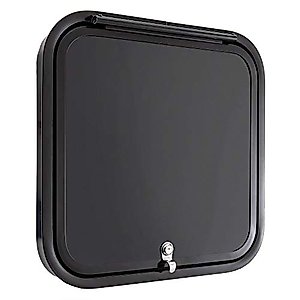 RV Baggage Door | Rounded Corners | Camper | Compartment Door | Black Fiberglass (18" H x 18" W) | Made in America