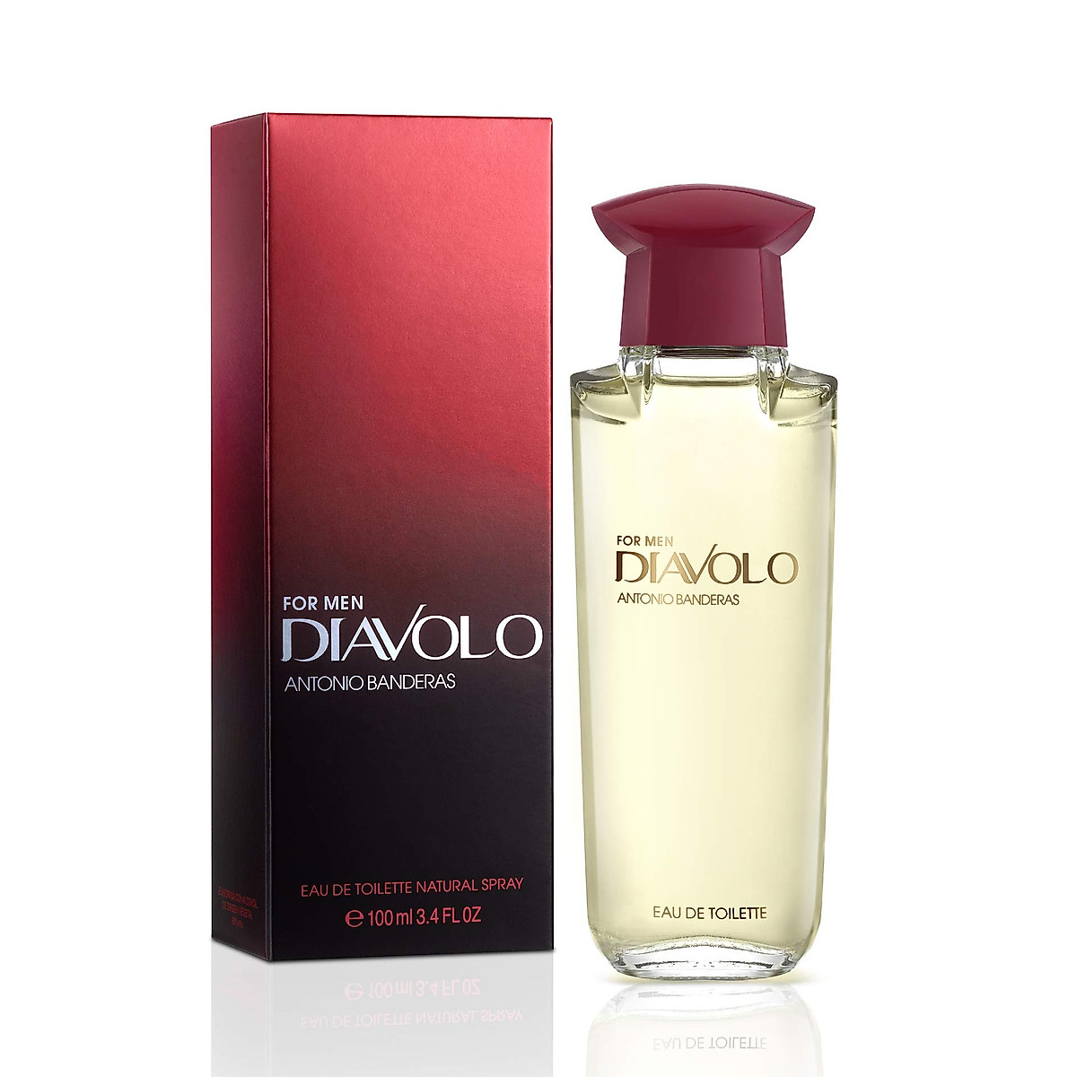 Antonio Banderas Perfumes - Diavolo - Eau de Toilette Spray for Men, Woody Leather Fragrance - 3.4 Fl Oz