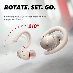 Soundcore Sport X10 True Wireless Bluetooth 5.2 Workout Headphones, Rotatable Ear Hooks, Deep Bass, IPX7 Waterproof, Sweatproof, 32H Play, Sport Earbuds, Gym, Running (Renewed)