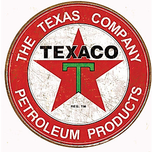 Desperate Enterprises Texaco - The Texas Company Aluminum Sign with Embossed Edge - Nostalgic Vintage Metal Wall Décor - Made in USA