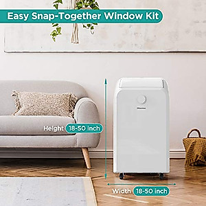Hisense Portable Air Conditioner 8,000 BTU Cooling Dehumidifier Fan for Rooms up to 350 sq.ft, Remote Control, Long Distance Air Flow, White