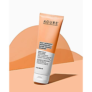 Acure Daily Workout Watermelon Shampoo | 100% Vegan | For Oily, Environmental Stressed, Workout Heavy Hair | Watermelon & Blood Orange - Gentle Everyday Formula | 8 Fl Oz