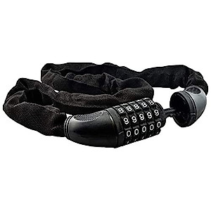 Bicycle Lock, Mountain Bike Anti-Theft Chain, Combination Lock, Suitable for Bicycles, Motorcycles and Electric Vehicles(Color:Black)