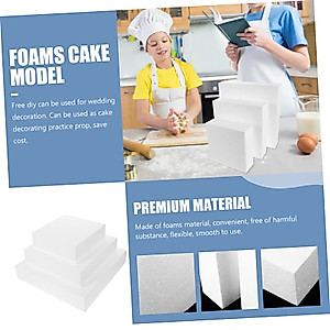 TIDTALEO 3pcs Foam Cake Model Wedding Foams Cake Foam Dummy Rounds Round Cake Stand Practice Round Dummies Camera Backpack Square Mold Foam Cake Mold Diy Tea Coffee To Rotate Box
