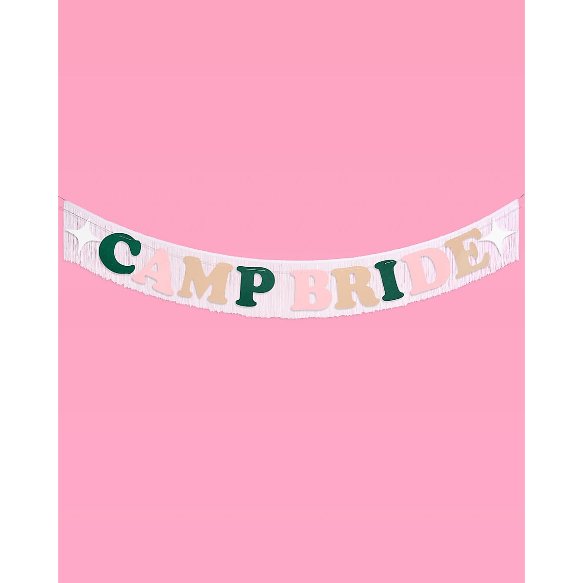 xo, Fetti Camp Bride Fringe Banner - Felt, 5 Ft. | Bachelorette Party Decoration, Camp Bride Bach, Bridesmaid Favor, Bride to Be Gift, Bridal Shower Supplies, Photobooth Backdrop