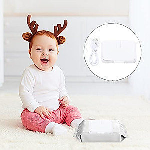 Diaper Wipe Warmer 8W Baby Wipe Warmer Portable Baby Dispenser Plastic Tissue Storage Box Dispenser Holder for Home Car White Heater