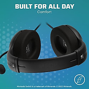 PDP Gaming LVL40 Stereo Headset with Mic for Nintendo Switch - PC, iPad, Mac, Laptop Compatible - Noise Cancelling Microphone, Lightweight, Soft Comfort On Ear Headphones, 3.5mm jack - Black