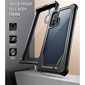 Poetic Guardian Series Case Designed for Moto Edge+ Case, Moto Edge Plus Case, Full-Body Hybrid Shockproof Bumper Cover Without Built-in-Screen Protector, Black/Clear