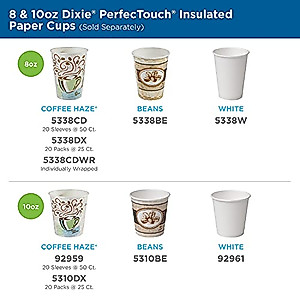 Dixie PerfecTouch Insulated Paper Hot Cups, 8 oz., Coffee Haze, 500/Carton (5338DX)