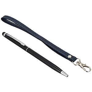 Glow Co., Ltd. iPhone 11 Pro Max Notebook Type Case with Strap, Navy, Tempered Glass & Stylus Pen Included 406-3-04