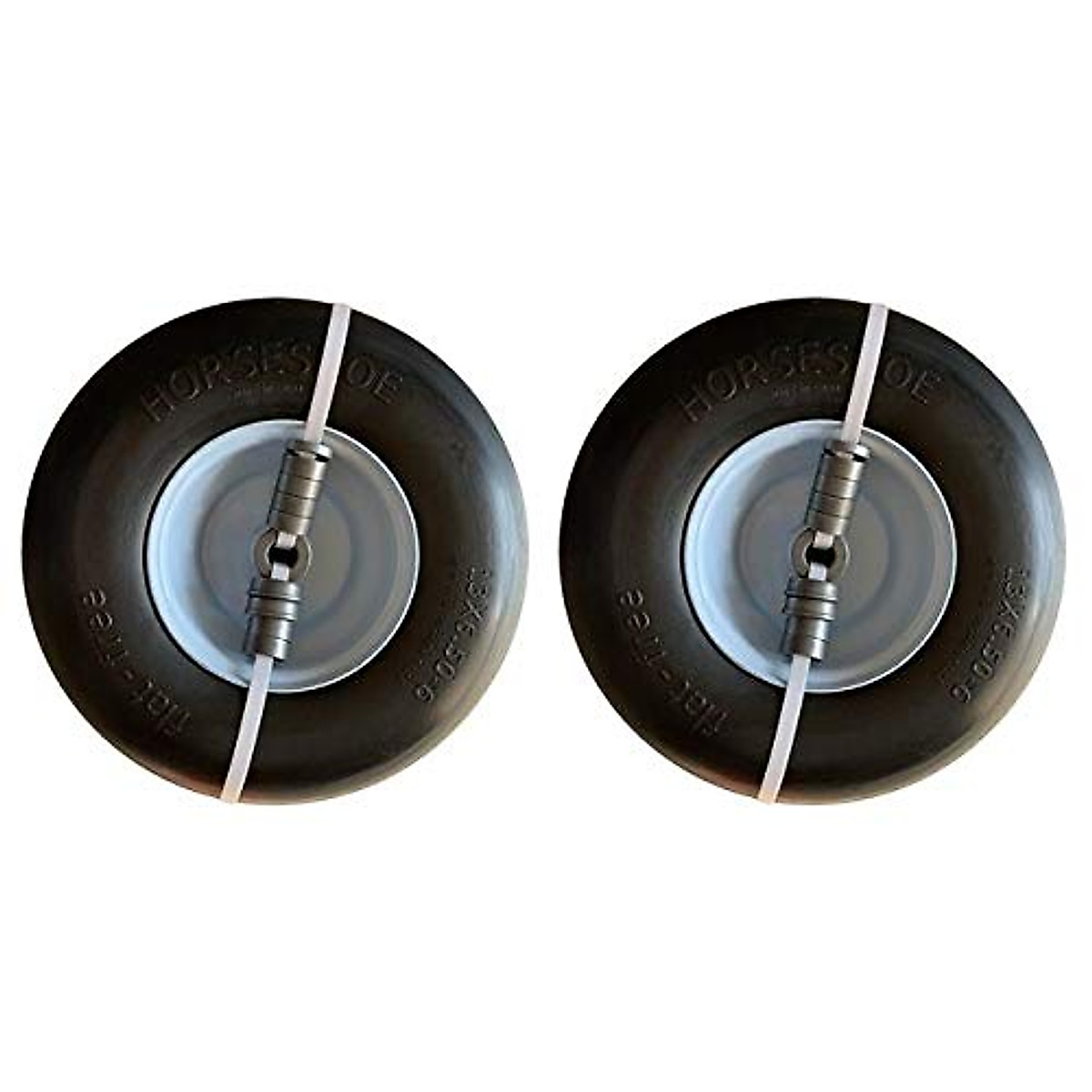 (2-Pcs-Set) New 11x4.00-5 Flat-Free Lawn Mower Smooth Tires w/Steel Rim for Zero Turn Lawn Mower Garden Tractor - hub 3"-5" with 3/4" Or 5/8" Bore 114005 T161