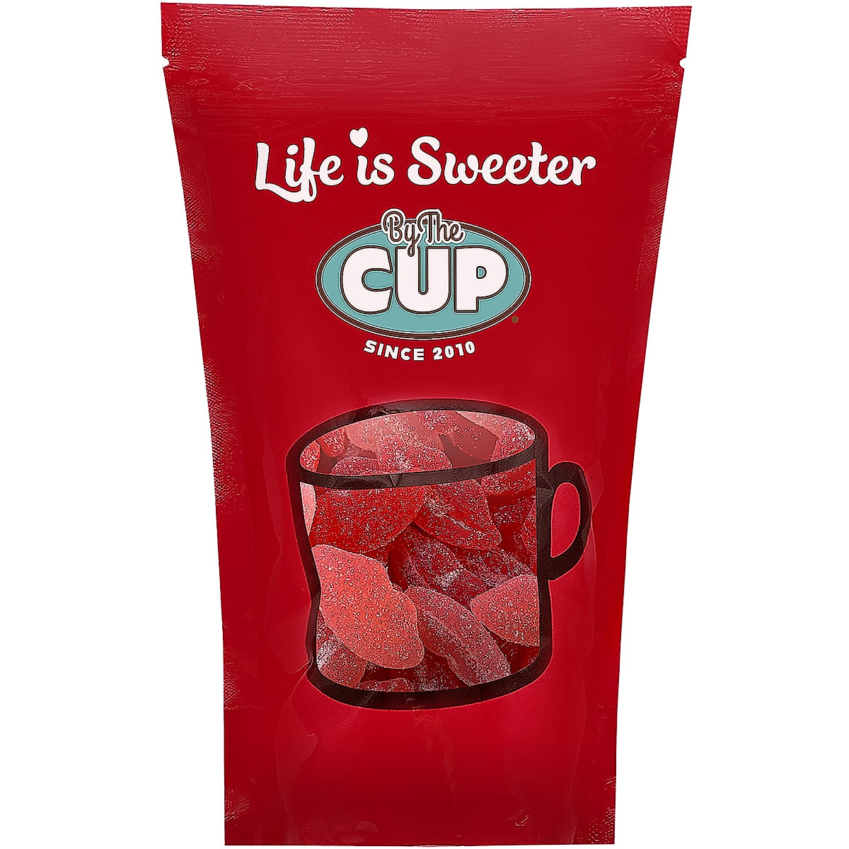 By The Cup Sour Pucker-up Gummy Lips, 2 lb Bulk Bag