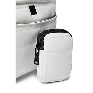 Think Royln Downtown Crossbody - Purse for Women - Polyester Construction - Zippered Back - Detachable Strap White Patent One Size One Size