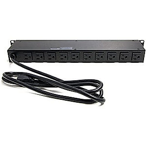 StarTech.com 16 Outlet Horizontal 1U Rack Mount PDU Power Strip for Network Server Racks - Surge Protection - 120V/15A - 6ft Power Cord (RKPW161915)