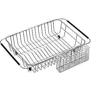 Dish Drying Rack with Stainless Steel Utensil Holder Large Dish Rack Drainer Lid Organizer Plate Drying Rack, Lid Holder Kitchen Pot Lid Rack Holder