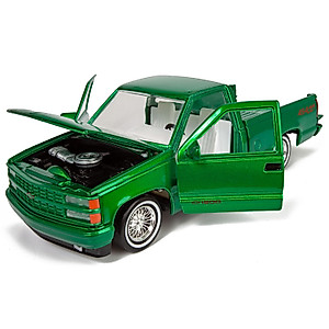 All Star Toys 1992 Chevy 454SS Pickup Lowrider Truck Candy Green 1/24 Diecast Model Motormax Get Low 79036 Exclusive