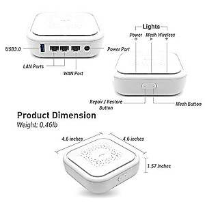 GL.iNet GL-B1300 (Convexa-B) Home AC Gigabit VPN Router, 400Mbps(2.4GHz)+867Mbps(5GHz) High Speed, DDR3L 256MB RAM/32MB Flash ROM, OpenWrt Pre-Installed, Wi-Fi Networking, Power Adapter Included