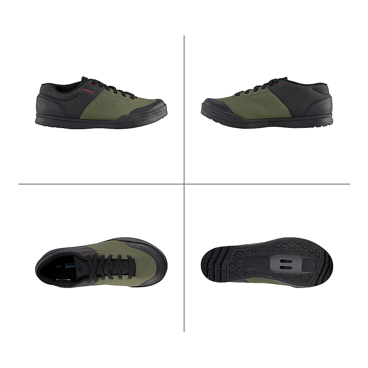 SHIMANO SH-AM503 Versatile Men's SPD Mountain Biking Shoe, Olive, 10-10.5