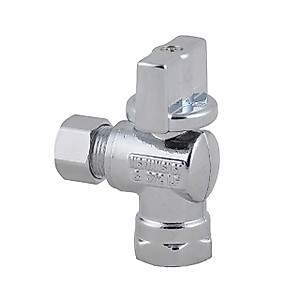 LD Valve- 1/4 Turn Angle Stop Valve 3/8-in FIP Iron Pipe x 3/8-in OD Compression,Quarter Turn LF Chrome Plated Brass Water Shut Off Angle Valve for Faucet or Toilet Installation(2-Pack)