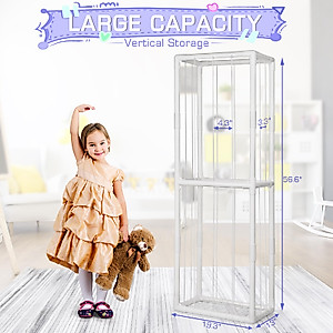 Trycooling Stuffed Animal Storage Zoo Stuffed Animal Holder Space Save Vertical Stuffed Animals Storage PVC with Elastic Band and Net for Playroom Bedroom Nursery (White 1)