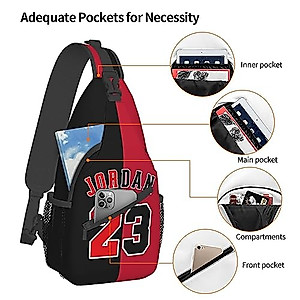 POYOMUK Number 23 Jordan Sling Bag Women Men Backpack Crossbody Bag Adjustable Daypack