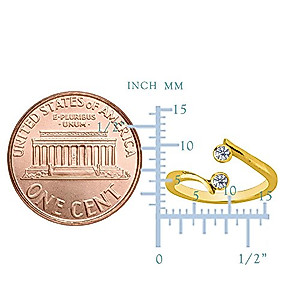 Jewelry Affairs 14K Yellow Gold Double Solitaire With CZ By Pass Style Adjustable Toe Ring