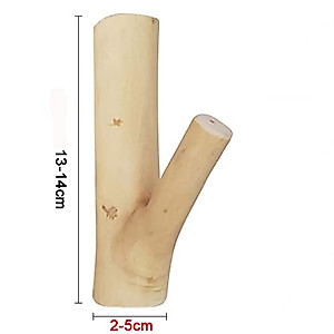 LHLLHL Handmade Real Wood Tree Branch Wall Hook Rustic Decorative Adhesive Wooden Coat Hooks Entryway Key Holder