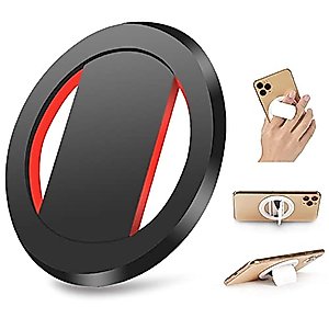 VOVIGGOL Snap Phone Grip Elastic Cell Phone Holder Strap for Hand, 360° Rotation Ultra-Thin Phone Ring Holder Finger Kickstand Loop Phone Stand Compatible with iPhone, Samsung etc (Black)