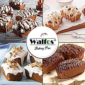 Walfos Silicone Mini Bread Baking Pan 6 Cavities Non-Stick Silicone Mini Loaf Pans 2 Pieces Food Grade Baking Mold For Bread, Cakes, Muffin, Dough, Easy Pop Out and Dishwasher Safe