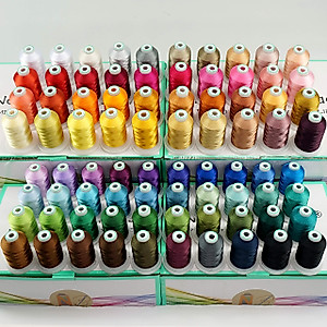 New brothread 80 Spools Polyester Embroidery Machine Thread Kit 1000M (1100Y) Each Spool - Colors Compatible with Janome and Robison-Anton Colors