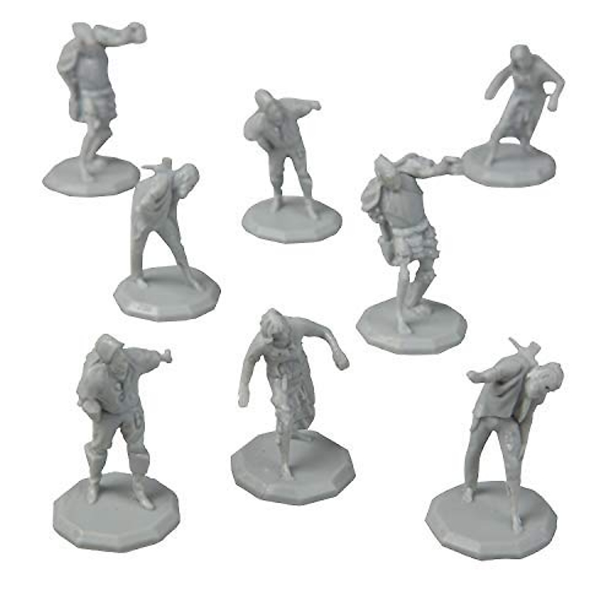 Fantasy Zombie Mini Figures – 8 Unpainted Unique Designs – 1" Hex-Sized, Compatible with DND, Pathfinder & Tabletop RPGs – Realistic, Sculpts for Spooky Games & Campaigns, House Party, Gift