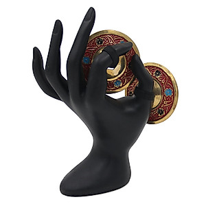 2 Pairs Brass Floral Finger Cymbals Zills for Belly Dancing (Red)