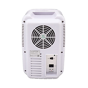 Syrisora Mini Skincare Fridge Organizer 4L with Mirror LED Light Removable Partition Board for Cosmetics Beverage Car 100‑240V (EU Plug)