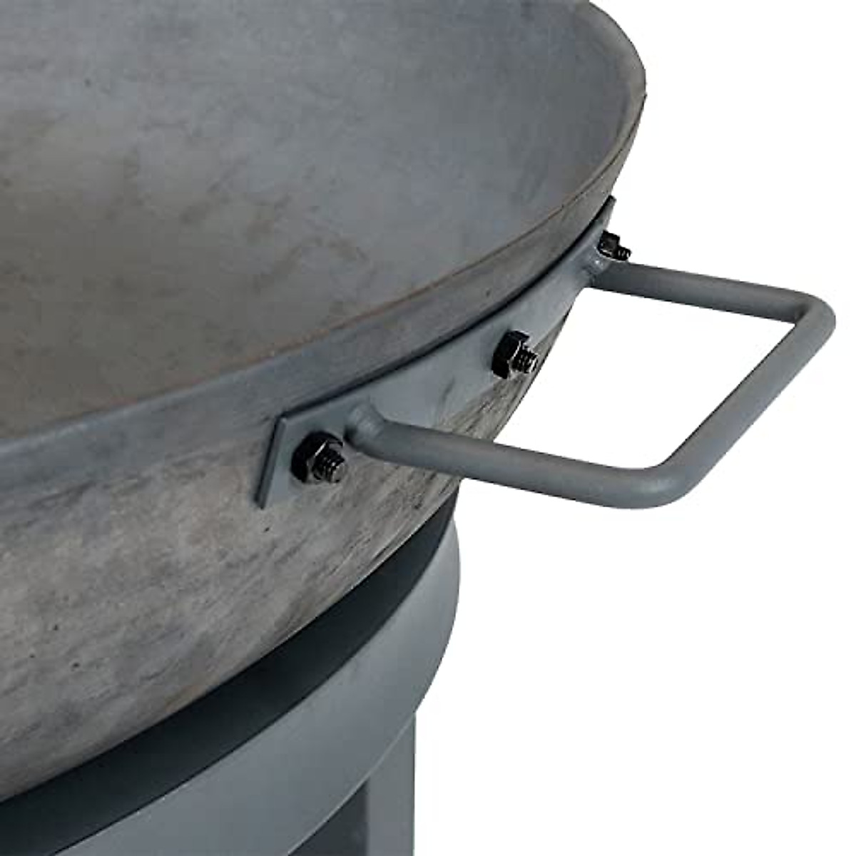 Sunnydaze 30-Inch Cast Iron Round Fire Pit Bowl with Built-in Log Rack - Wood Burning