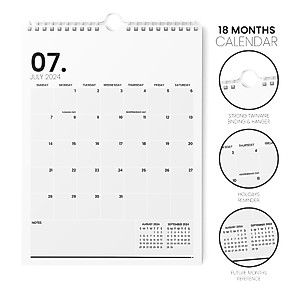 Calendar 2023 - Vertical 8.5x11 2023 Wall Calendar Runs Until June 2024 - Easy Planning with the 2023 Calendar - Aesthetic Wall Calendar 2023 Monthly - Karto - Minimalist